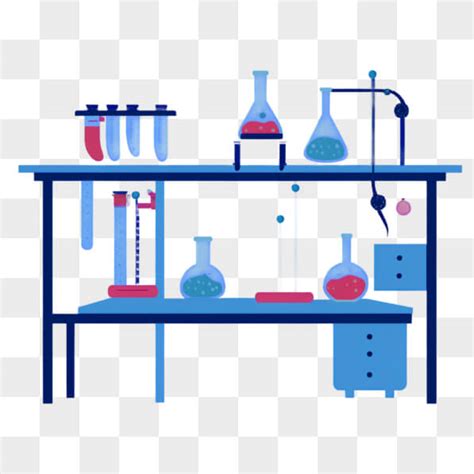 Download Science Laboratory Table Setup PNG Online Creative Fabrica