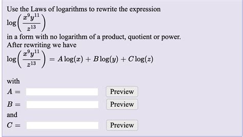 Solved Use The Laws Of Logarithms To Rewrite The Expression Chegg Com