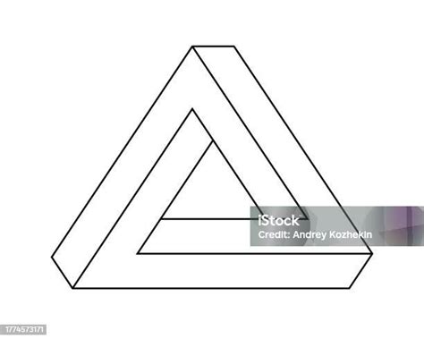 Impossible Triangle Eternal Figure Penrose Optical Illusion Outline Endless Triangular Shape