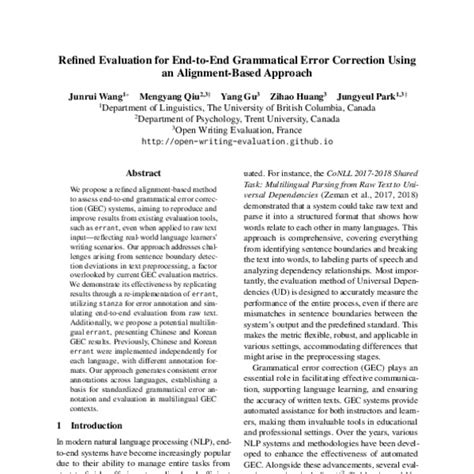 Refined Evaluation For End To End Grammatical Error Correction Using An Alignment Based Approach