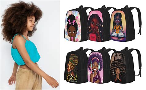 Waykales Black Girl Backpack African Book Bag 17 Inch