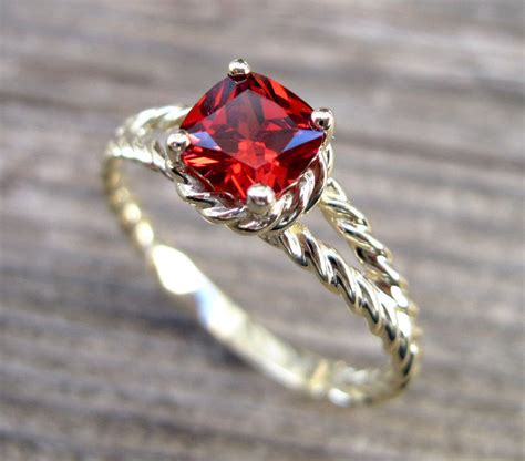 Ruby Engagement Ring Cushion Ruby Braided Rope Engagement Ring Benati