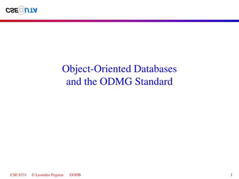 Ppt Object Oriented Databases And The Odmg Standard Powerpoint Presentation Id6861689