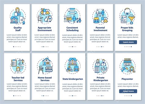 Onboarding Mobile App Page Screen Displaying Concepts Set Of