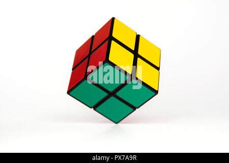 Isolated Rubik S Cube With Its Shadow White Background Stock Photo Alamy