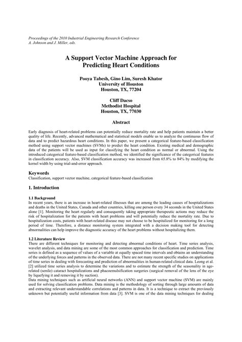 Pdf A Support Vector Machine Approach For Predicting Heart Conditions