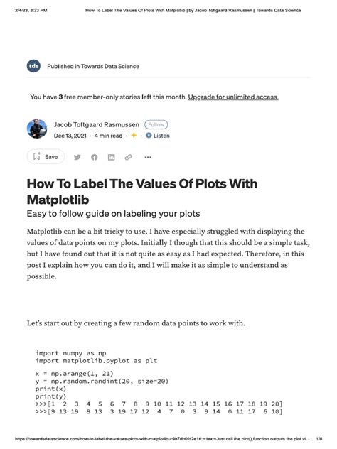 How To Label The Values Of Plots With Matplotlib Pdf