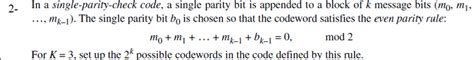 solved 2 ﻿in a single parity check code a single parity