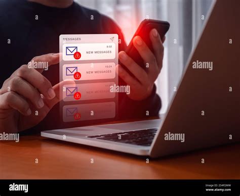 Sms Scam Or Fake Text Message Phishing Concept System Hacked Warning Alert Email Hack Scam