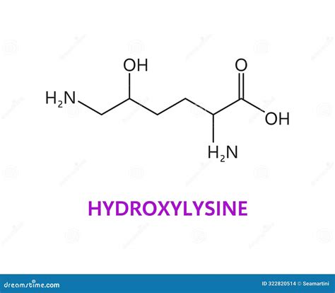 Hydroxylysine Chemical Molecule Structure Vector Stock Vector