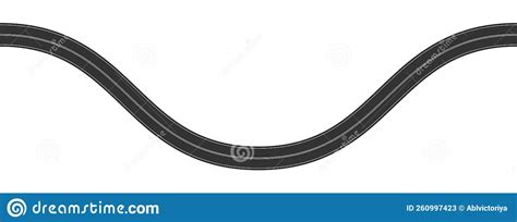 Empty Winding Asphalt Road Fragment With Marking Horizontal Aerial