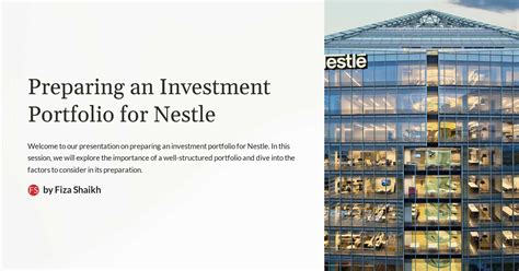 Preparing An Investment Portfolio For Nestle