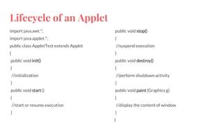 Applets In Java Pptx