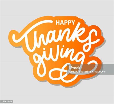 흰색 배경에 고립 된 행복한 추수 감사절 브러시 손 문자 서예 벡터 그림입니다 휴일 디자인에 사용할 수 있습니다 디자인에 대한 스톡 벡터 아트 및 기타 이미지 Istock