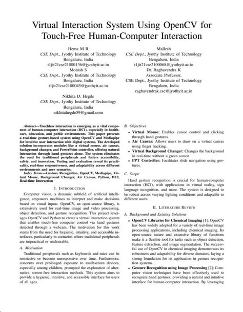 Research Opencv Mediapipe Humancomputerinteraction