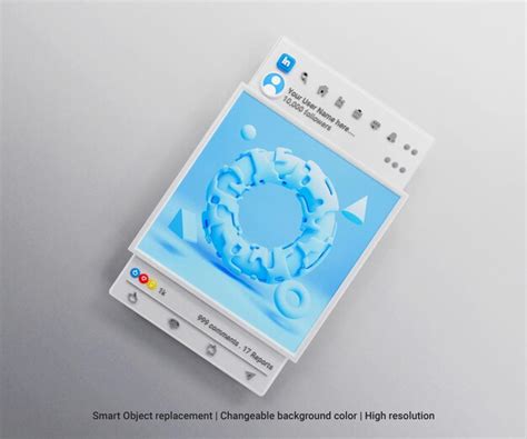 Linkedin Post Mockup 3d Ou Post De Mídia Social Mockup 3d Psd Premium