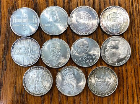 11 Different Silver German 5 Mark Coins From The 60s And 70s Etsy