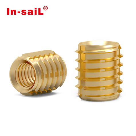 Factory Double Ended Self Tapping Brass Threaded Inserts M4 For Plastic