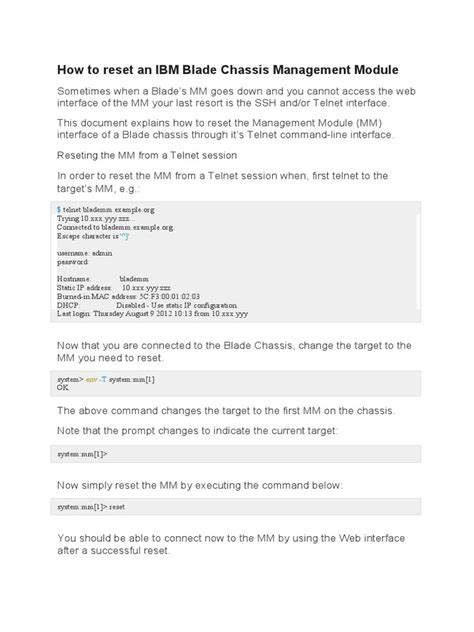 How To Reset An Ibm Blade Chassis Management Module Pdf How To Reset An Ibm Blade Chassis Management Module Pdf