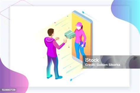 아이소메트릭 빠른 배달 서비스 온라인 제공 온라인 쇼핑 금융 악기 웹 배너 개념 현대 벡터 일러스트 레이 션 적 웹사이트 또는 대출 개념에 대한 스톡 벡터 아트 및 기타