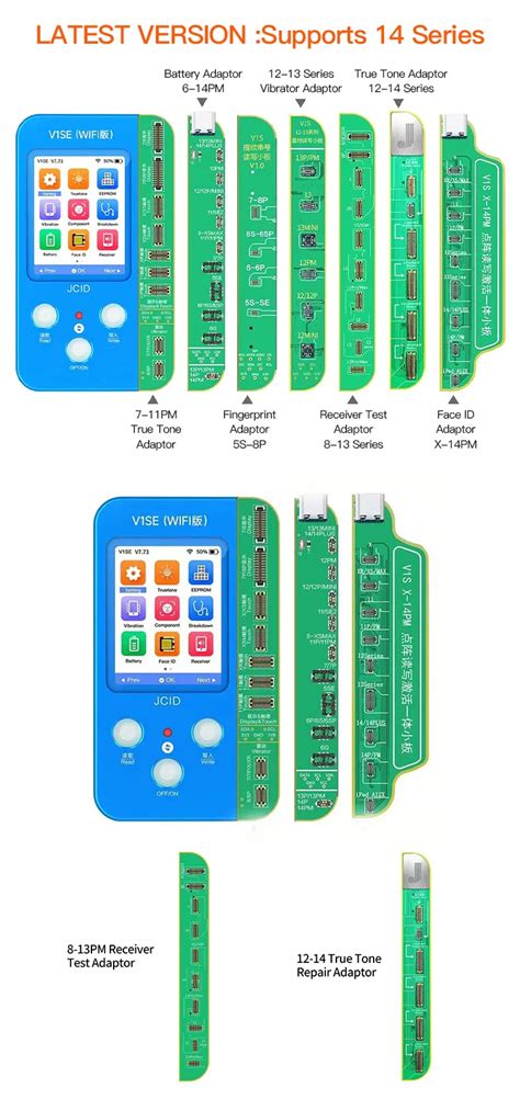 Jc V1se 7 In 1 Programmer True Tone Adaptor For Iphone Battery Repair Machine Face Id Repair
