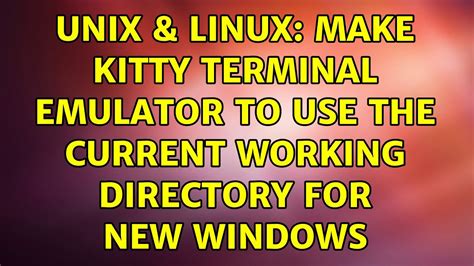 unix and linux make kitty terminal emulator to use the current working