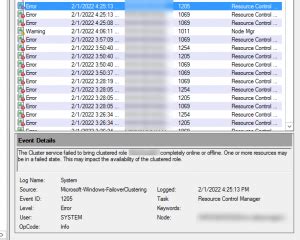 Cluster Service Failed To Bring Clustered Role Online Or Offline SQL Server DBA Services