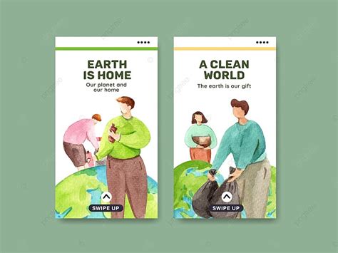 지구의 날이 있는 인스타그램 템플릿 템플릿 Psd 다운로드 디자인 자료 다운로드