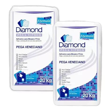 2 Pz Pegamento Veneciano Diamond Azul Caribe Bulto 20 Kgs Alberca