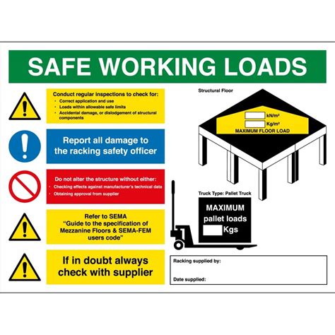 Mezzanine Floor Safe Working Loads Sign From Key Signs Uk