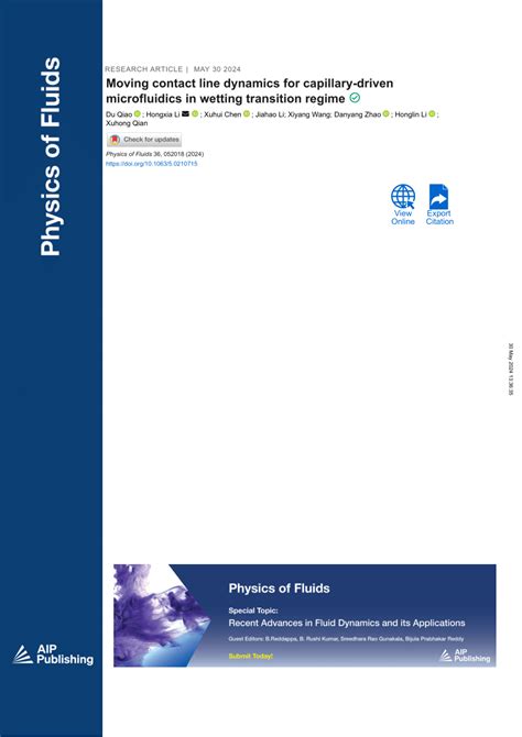 Pdf Moving Contact Line Dynamics For Capillary Driven Microfluidics In Wetting Transition Regime