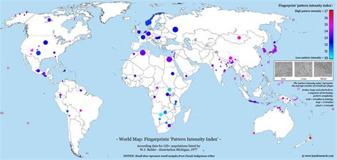 A World Map Of Fingerprint Distributions