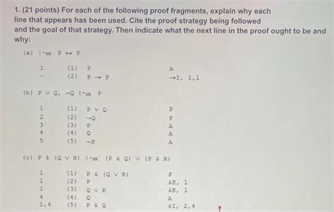 For Each Of The Following Proof Fragments Explain
