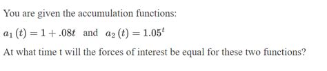 Solved You Are Given The Accumulation Functions