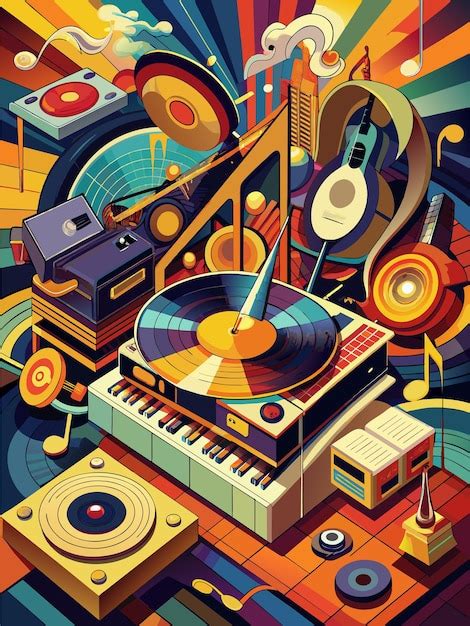 Premium Vector Classical Music Records Vector Graphics Illustration