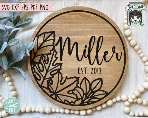 Leaf Monogram Frame Svg Fall Monogram Frame Cut File Fall Etsy