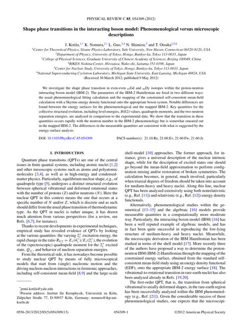 Pdf Shape Phase Transitions In The Interacting Boson Model Phenomenological Versus