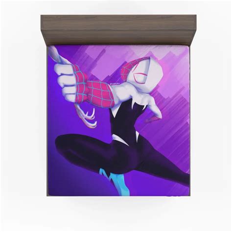 Gwen Stacy In Spider Verse A Hero Journey Fitted Sheet