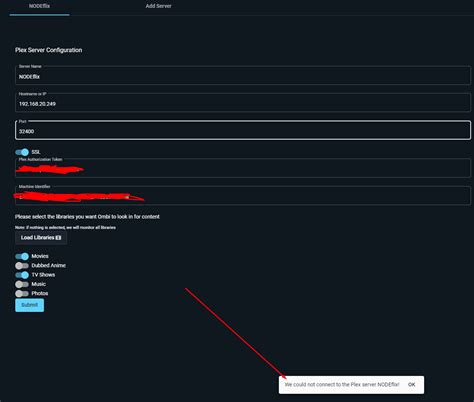 Ombi Can T Connect To Plex With Ssl Despite Ignore Certificate Errors Being Enabled Issue