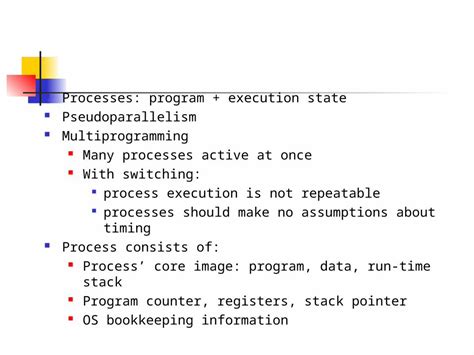 Ppt Processes Program Execution State Pseudoparallelism