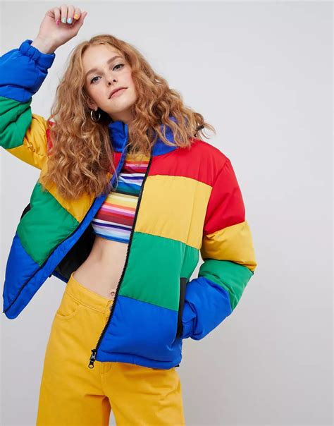 Lazy Oaf Rainbow Puffer Jacket Asos Jackets Puffer Puffer Jackets