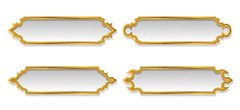 고급 황금 아랍어 이슬람 텍스트 상자 제목 프레임 테두리 그림의 컬렉션 프리미엄 벡터
