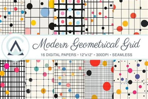 Modern Geometric Grid Seamless Pattern Graphic By Artcursor · Creative Fabrica