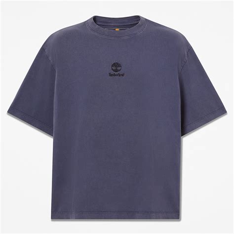 All Gender Sunwashed Embroidered Logo T Shirt In Dark Blue