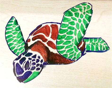 Sea Turtle In Expo Markers By Starbeamerpatterns On Deviantart