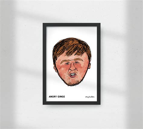 Angry Ginge Caricature Poster Cartoon Digital Illustration Print Girth