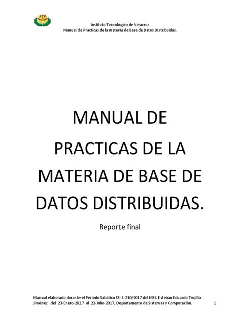 manual final practicas base datos distribuidas pdf servidor sql de