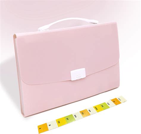 Amazon Com 13 Pockets Expanding File Folder With Handle Expandable Cute Pink Document