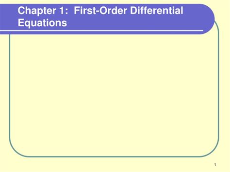 Ppt Chapter 1 First Order Differential Equations Powerpoint Presentation Id 1530243