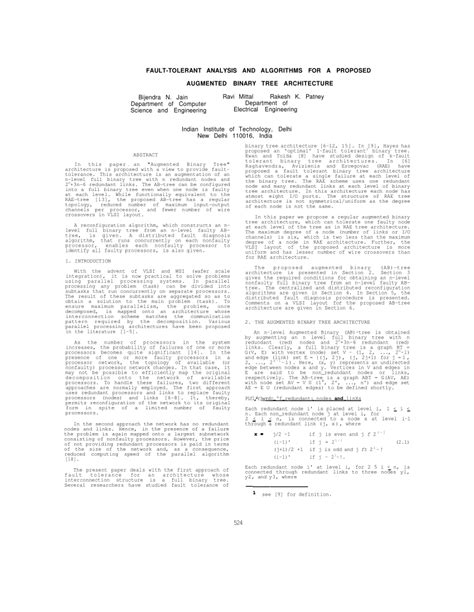 Pdf Fault Tolerant Analysis And Algorithms For A Proposed Augmented